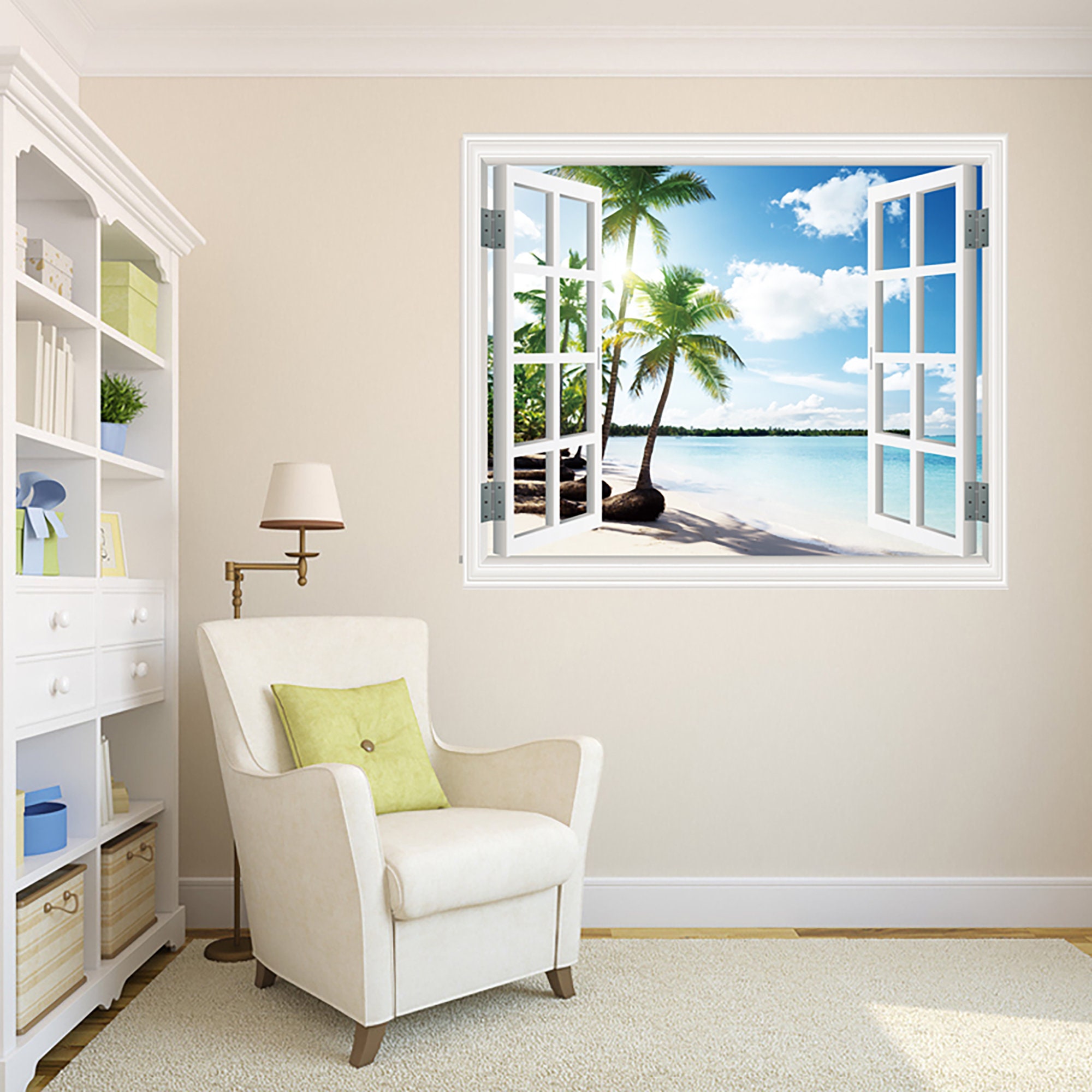 3D Window Wall Sticker Sea Beach Wall Decal Home Decoration - Etsy