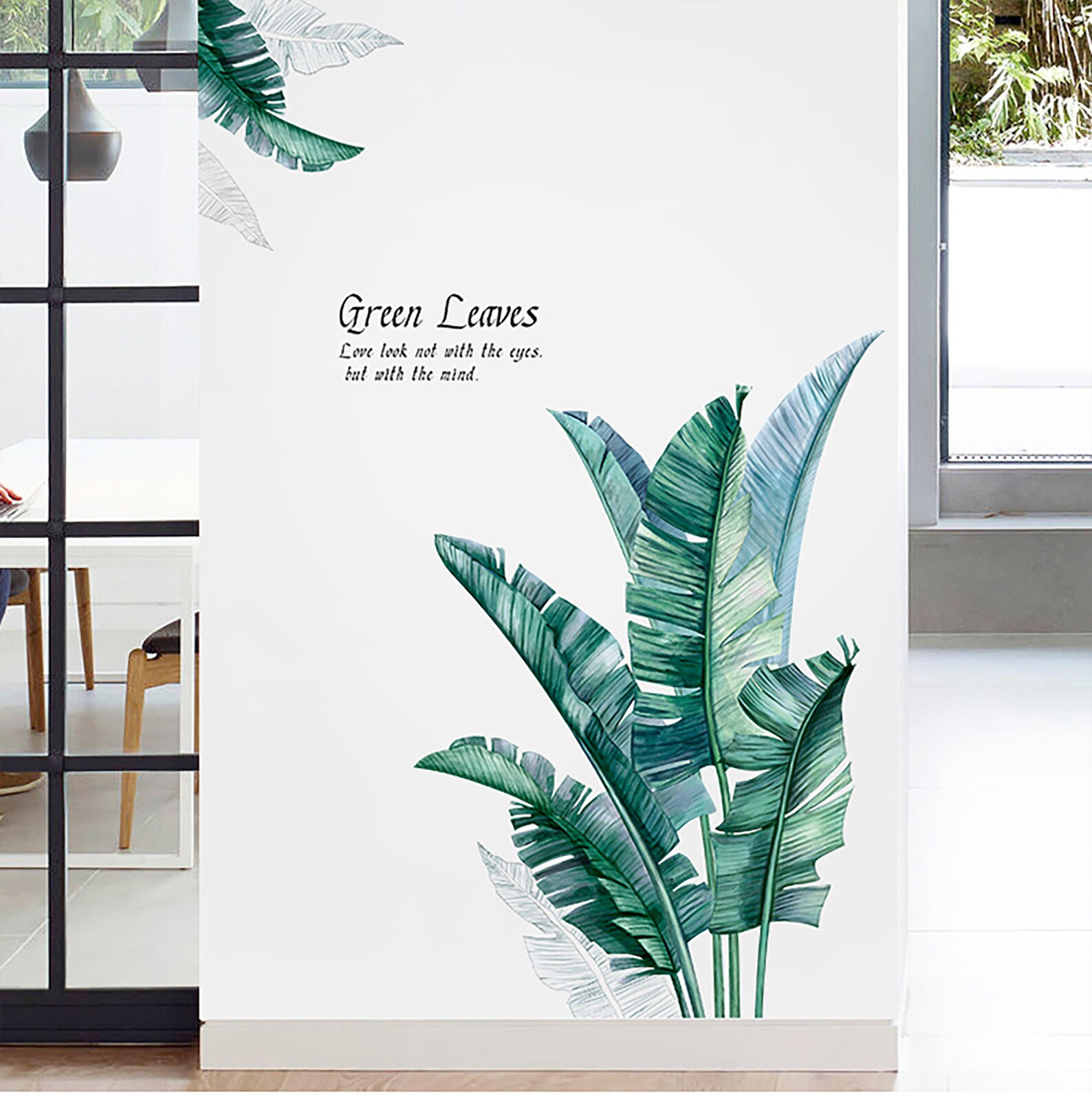 Tropical Plant Wall Stickers Large Big Green Leaf Wall Decals - Etsy