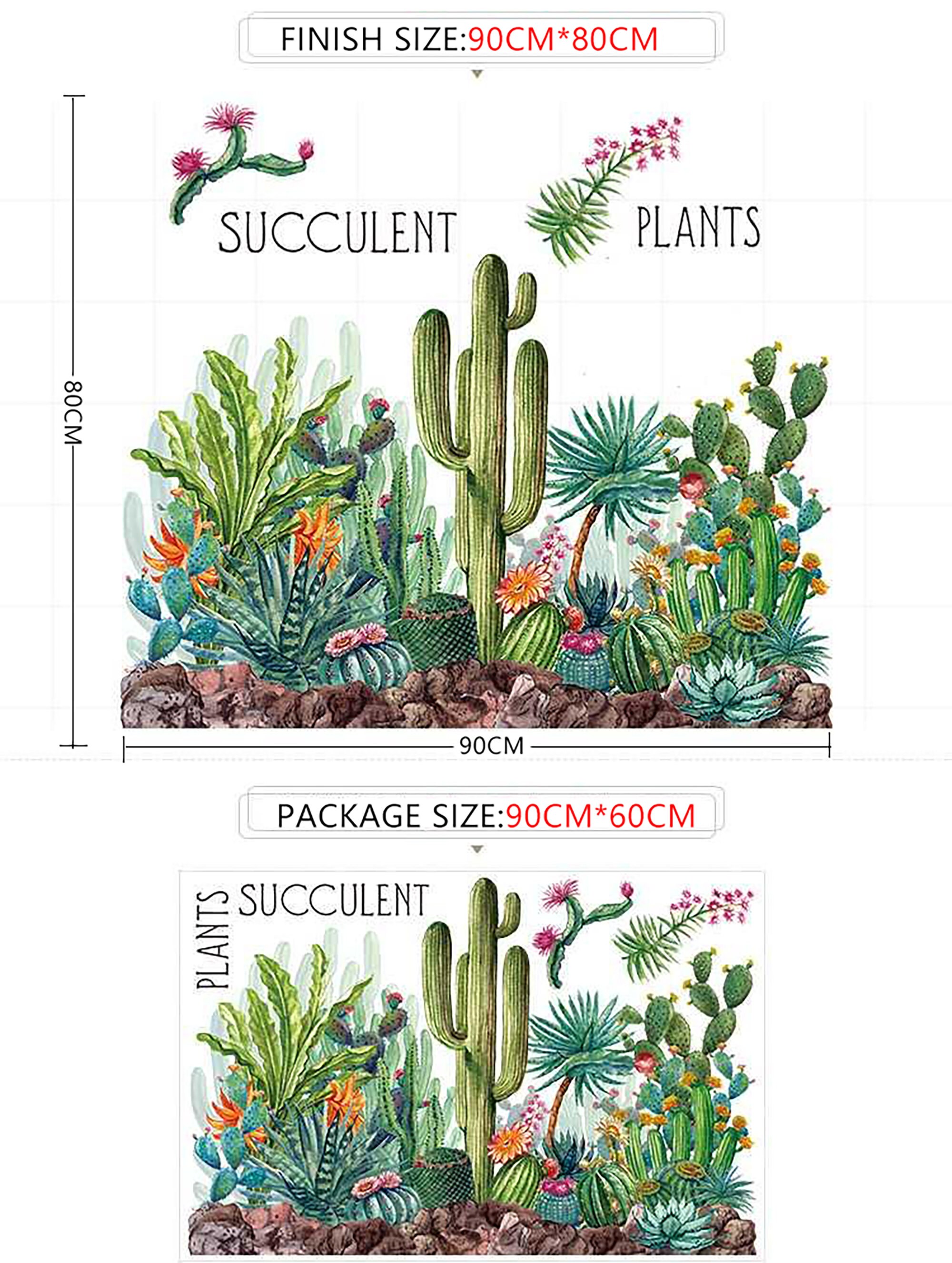 Green Tropical Plant Cactus Nursery Wall Decals Wall Sticker - Etsy