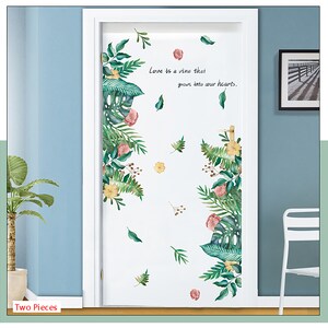 Secret Garden Wall Sticker Colorful Plants and Flowers Wall Decal Home ...