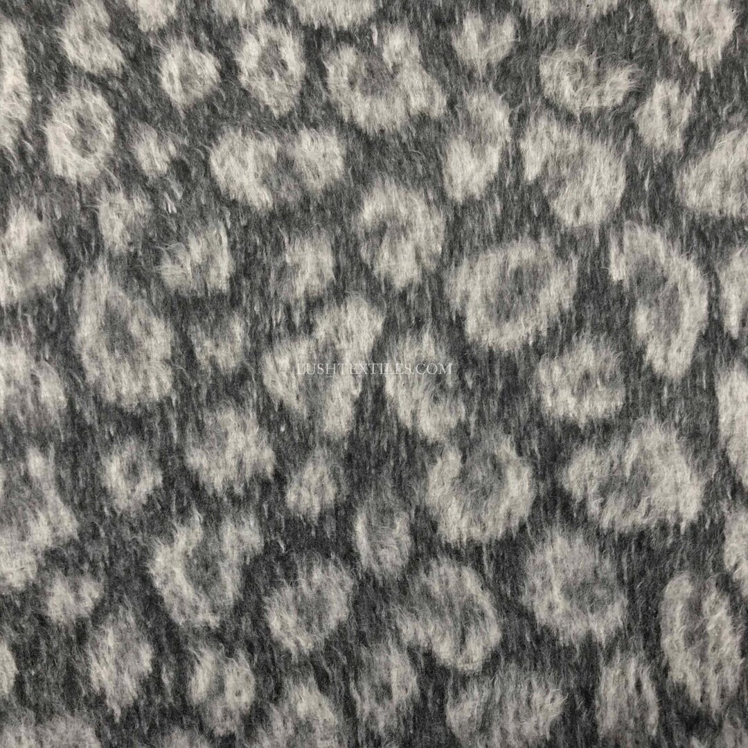Leopard Spots Wool Blend Coat Fabric, Grey - Etsy