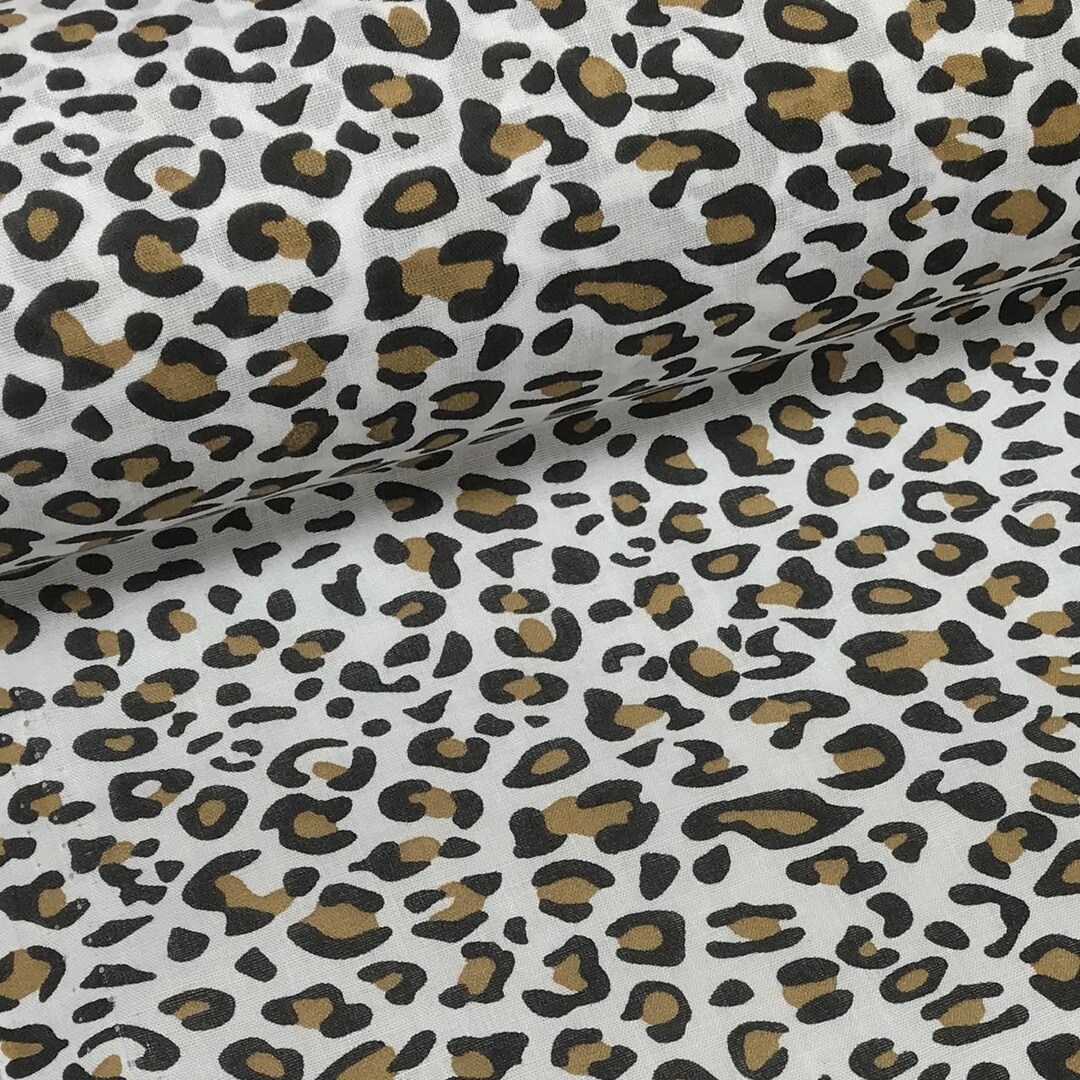 Brown Leopard Spots Animal Print Polycotton Fabric, White - Etsy