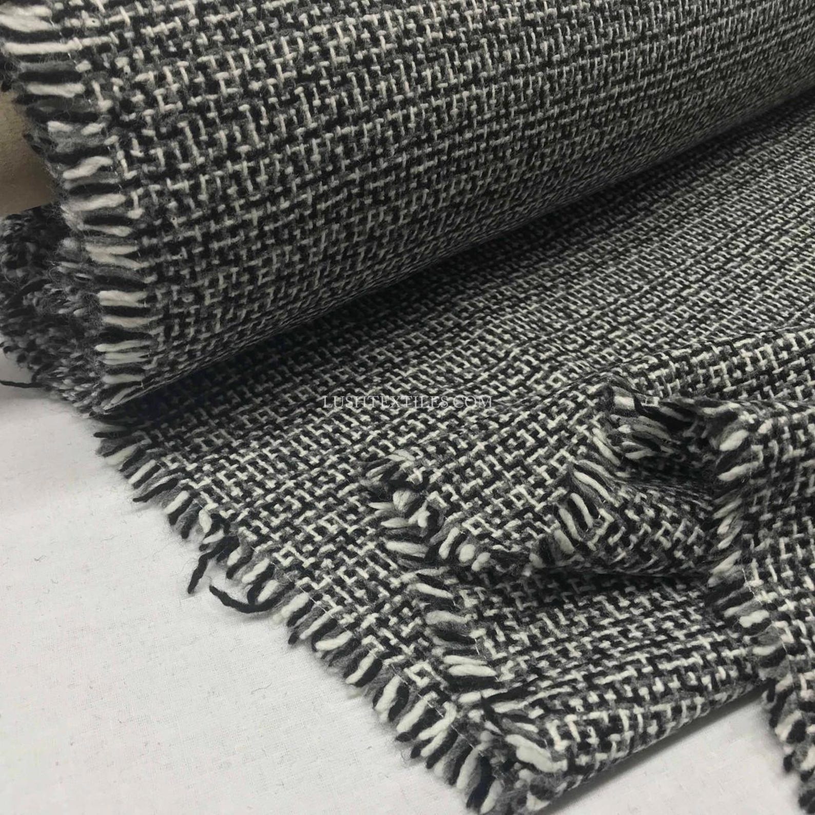 Herringbone Tetris Wool Blend Fabric, Grey - Etsy