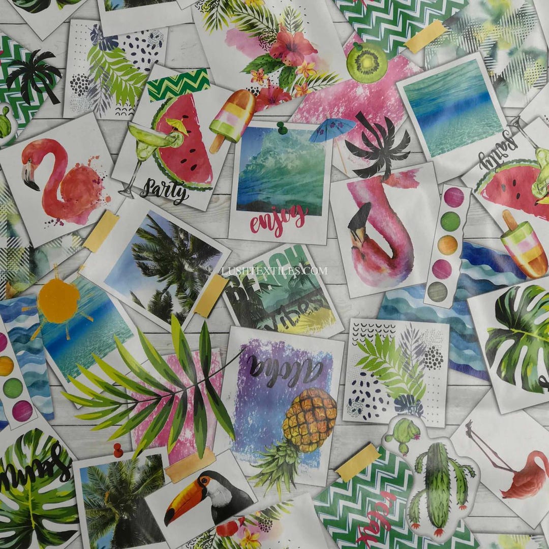 Tropical PVC Flamingos Oilcloth Fabric - Etsy