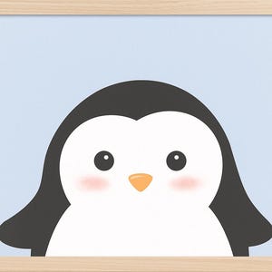 Smiley Penguin Print – Cute Minimalist Wall Art for Kids’ Rooms ...