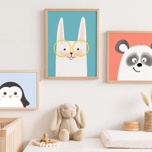 Smiley Penguin Print – Cute Minimalist Wall Art for Kids’ Rooms ...
