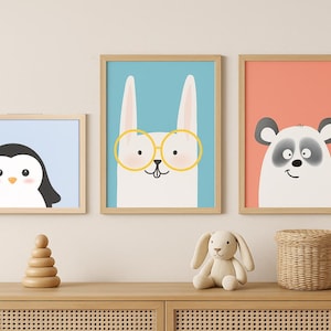 Smiley Penguin Print – Cute Minimalist Wall Art for Kids’ Rooms ...