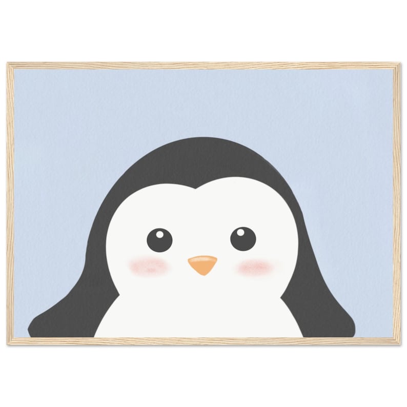 Smiley Penguin Print – Cute Minimalist Wall Art for Kids’ Rooms ...