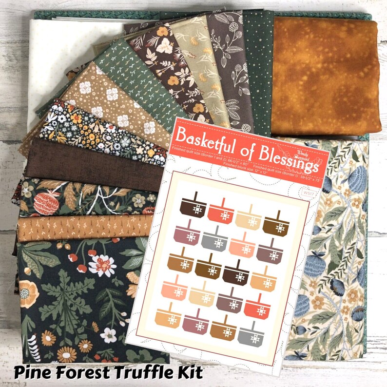 Pine Forest Truffle Colorway-the OLD GARDEN BASKETS Quilt Kits ...