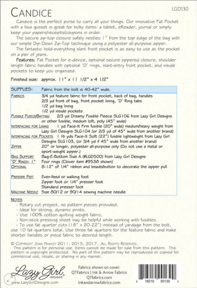 CANDICE BAG Pattern by Lazy Girl Designs. LGD130, Tote Bag Pattern - Etsy