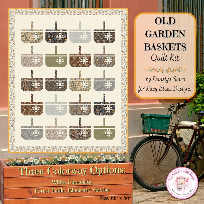 Pine Forest Truffle Colorway-the OLD GARDEN BASKETS Quilt Kits ...