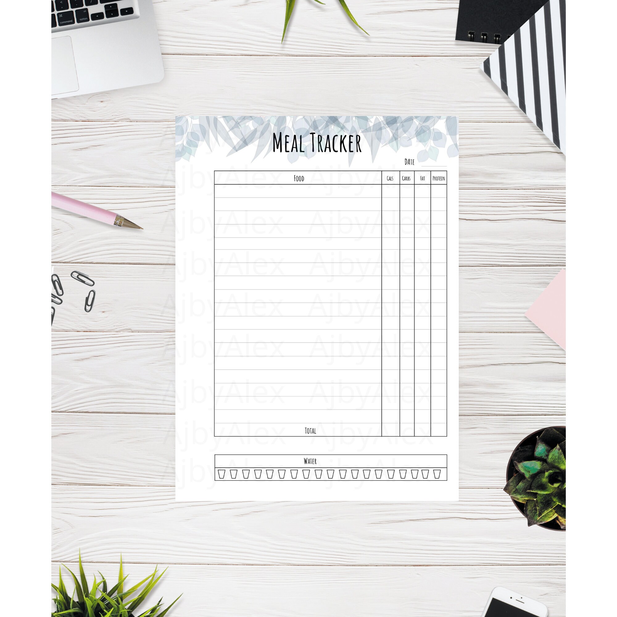 Food Journal Printable, Macro Tracker, Food Diary, Meal Tracker, Food ...