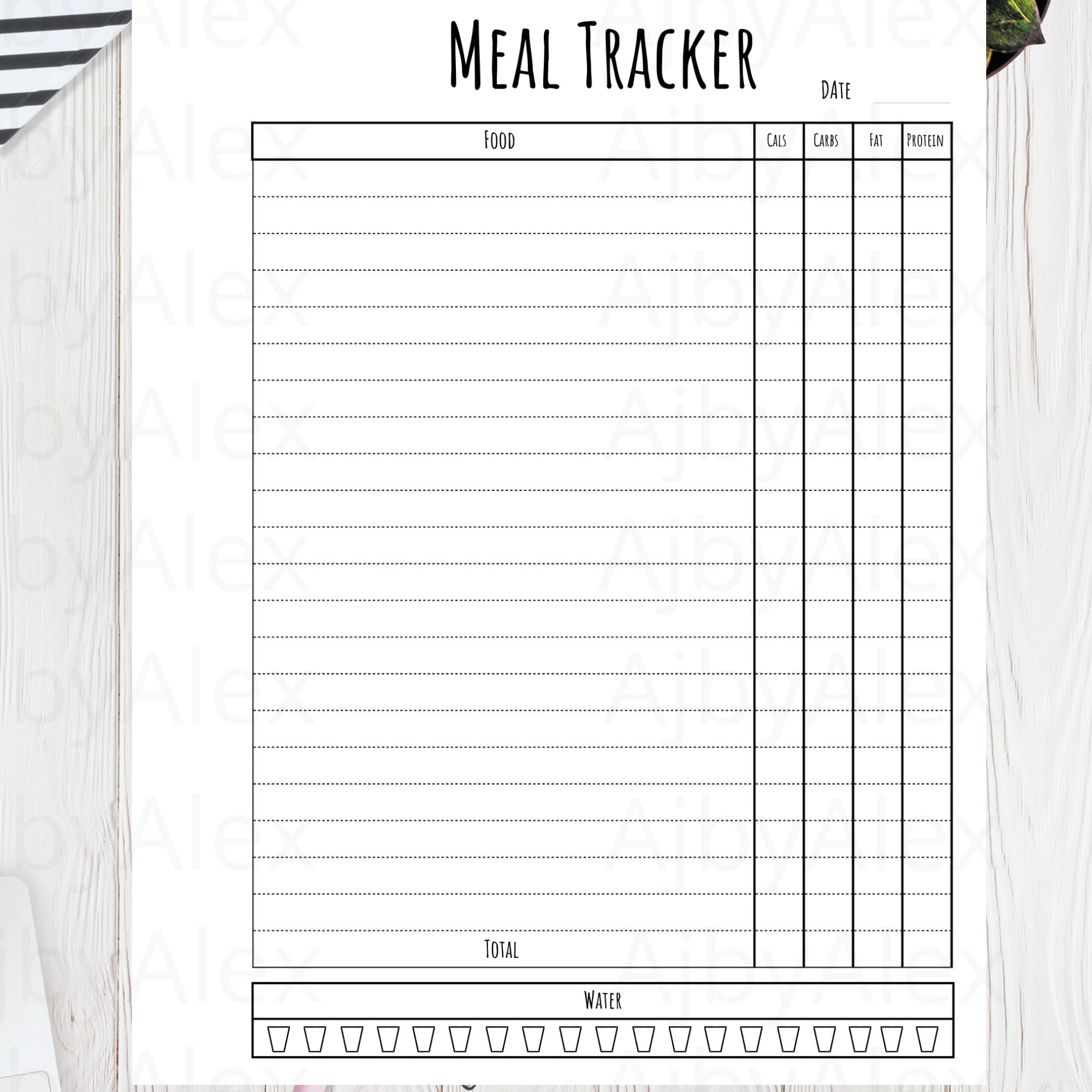 Food Journal Printable, Macro Tracker, Food Diary, Meal Tracker, Food ...