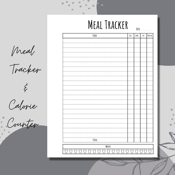 Food Journal Printable Macro Tracker Food Diary Meal - Etsy