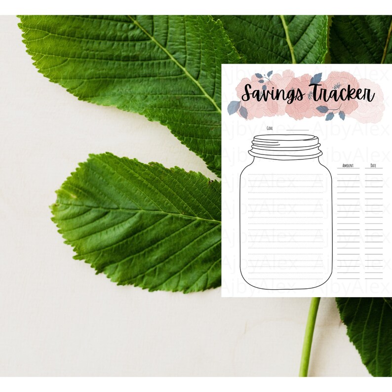 Flower Themed Savings Tracker Printable, Savings Goal Tracker, Saving ...