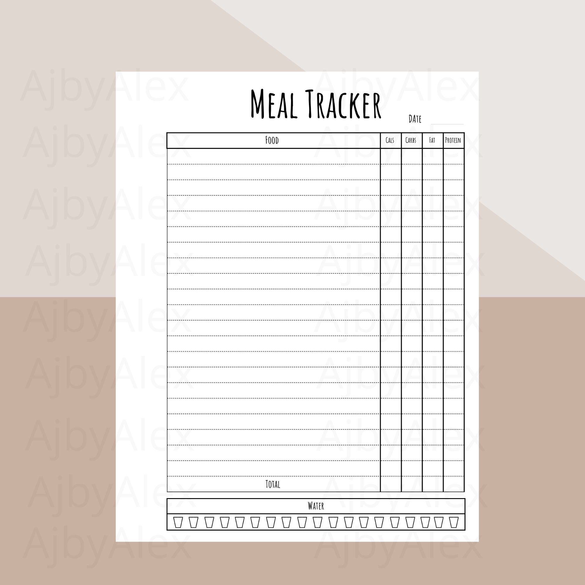 Food Journal Printable Macro Tracker Food Diary Meal | Etsy