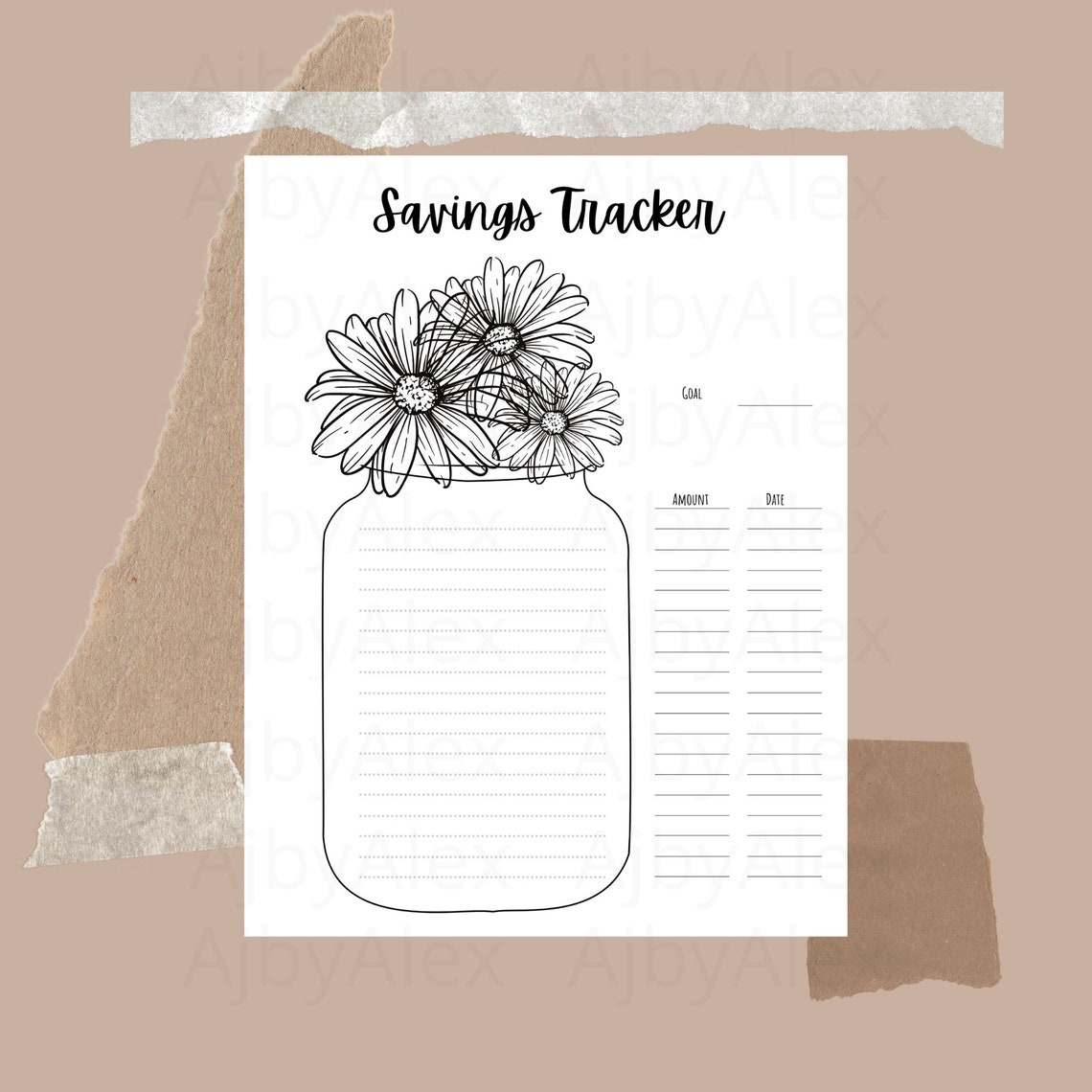 Savings Tracker Printable, Savings Jar Printable, Savings Goal Tracker ...