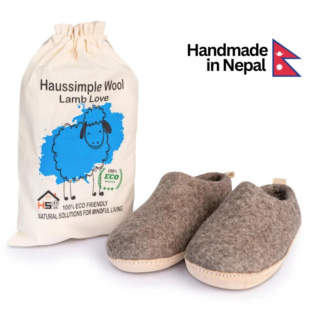 Handmade Felted Wool Slippers: Unisex Cozy Bedroom Shoes - Etsy Israel
