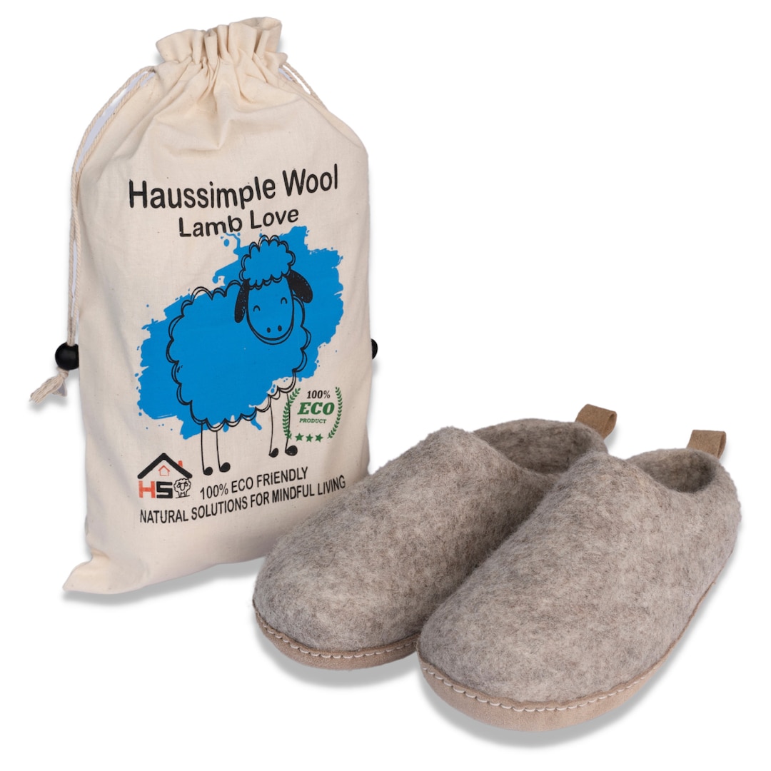 Wool Felt Slippers Women Grey Wool Unisex Adult Slipper Etsy