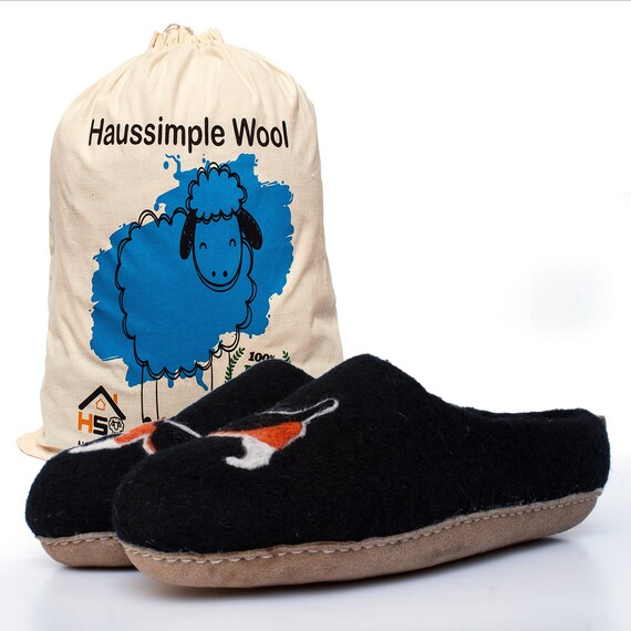 Sheep Wool Slippers Felt Wool Slippers Women Half Dog Face | Etsy