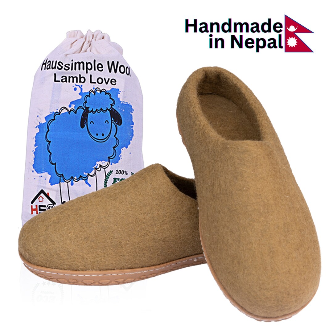 Handmade Tan Wool Felt Ankle Boots for Comfy Indoor/outdoor Office ...