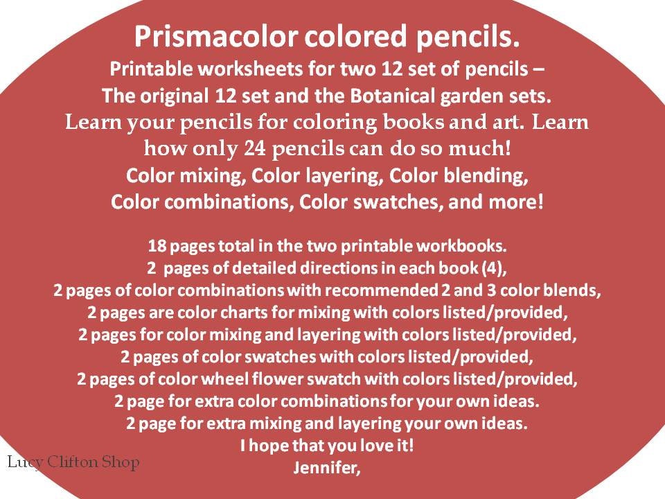 PRISMACOLOR 12 Set and Botanical 12 Set Colored Pencils Workbook, Color ...
