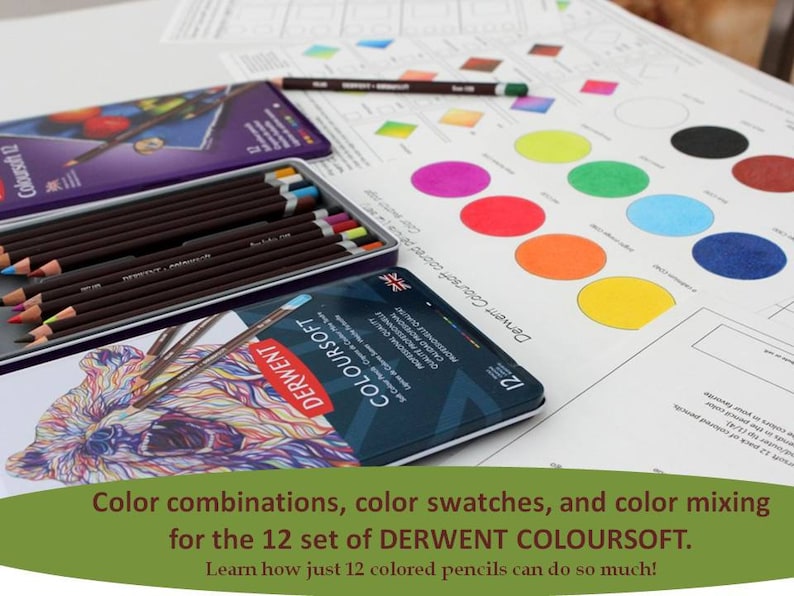 DERWENT COLOURSOFT Colored Pencils Workbook, Color Combinations & Color ...