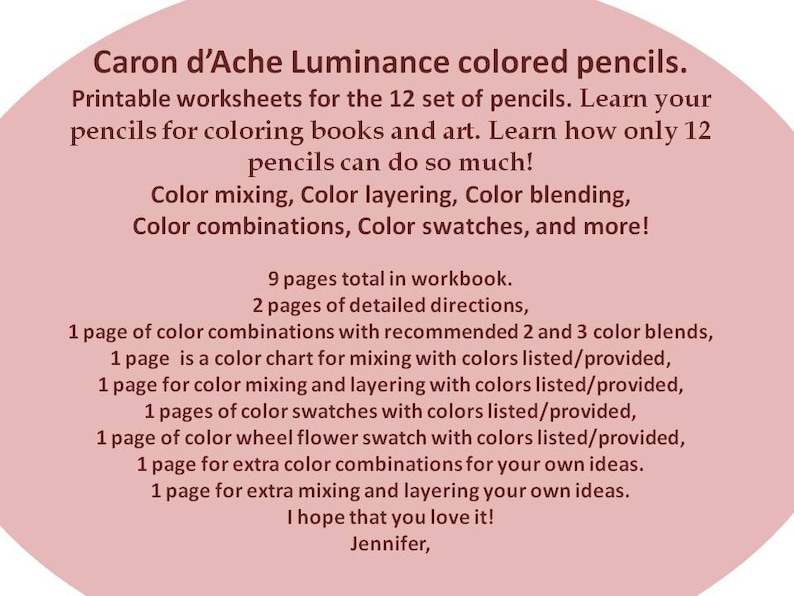LUMINANCE Colored Pencils Workbook, Color Combinations and Color ...