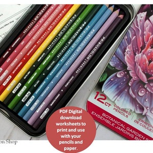 PRISMACOLOR 12 Set and Botanical 12 Set Colored Pencils Workbook, Color ...