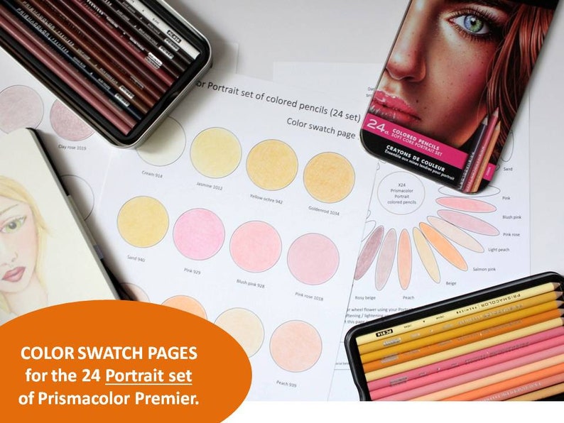 Prismacolor Portrait Color Swatch Sheets , Color Swatches for ...