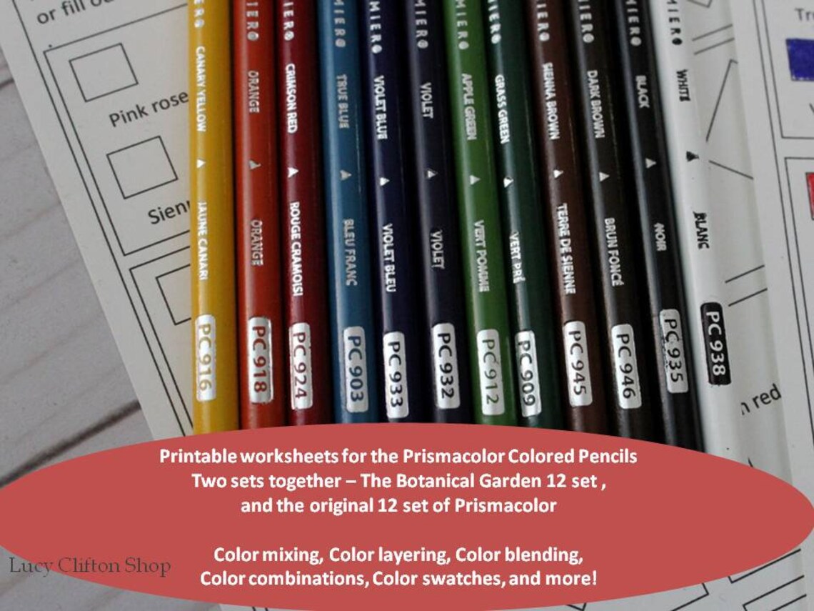 PRISMACOLOR 12 Set and Botanical 12 Set Colored Pencils Workbook, Color ...