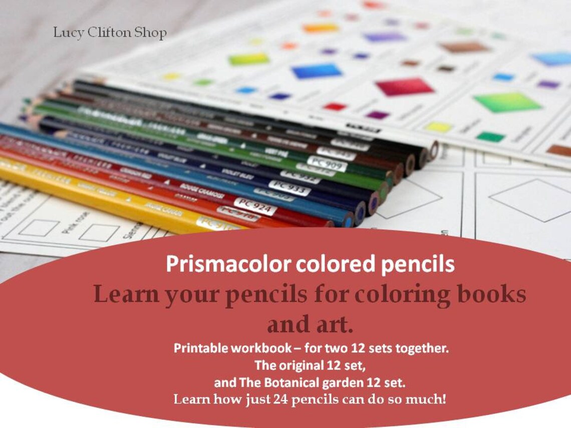 PRISMACOLOR 12 Set and Botanical 12 Set Colored Pencils Workbook, Color ...