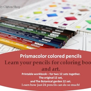 PRISMACOLOR 12 Set and Botanical 12 Set Colored Pencils Workbook, Color ...