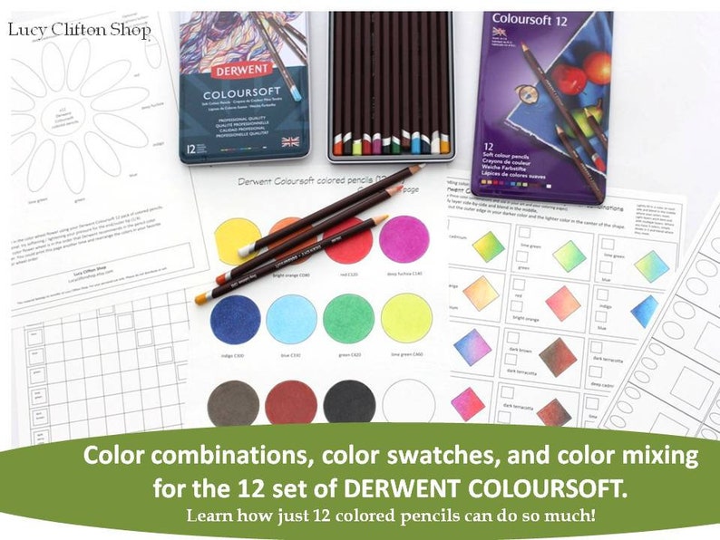 DERWENT COLOURSOFT Colored Pencils Workbook, Color Combinations & Color ...
