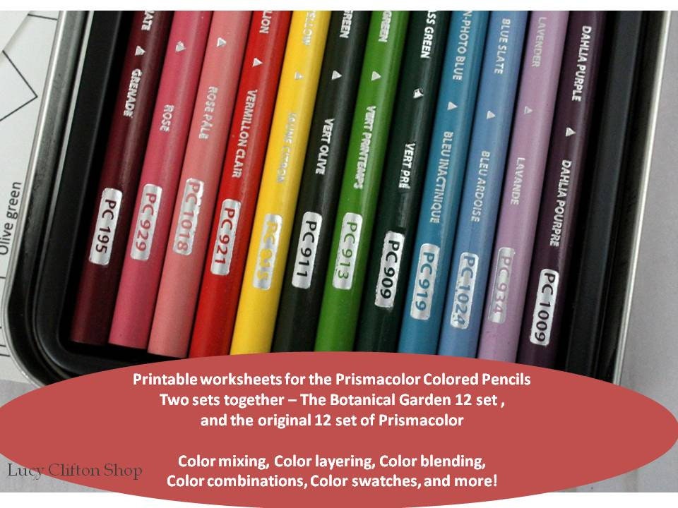 PRISMACOLOR 12 Set and Botanical 12 Set Colored Pencils Workbook, Color ...