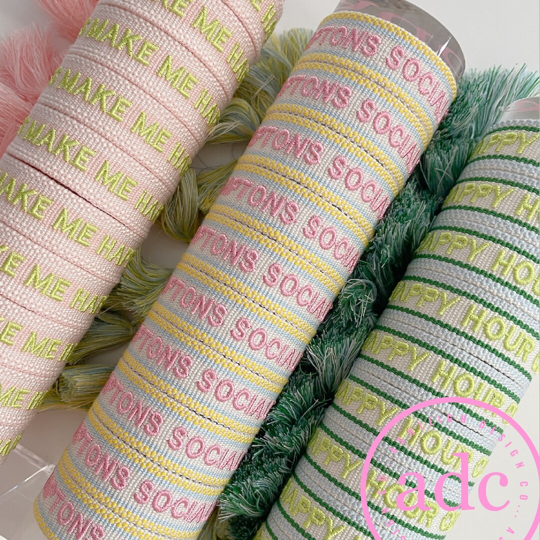 Hamptons Socialite Bracelet Friendship Bracelet Woven Embroidered ...