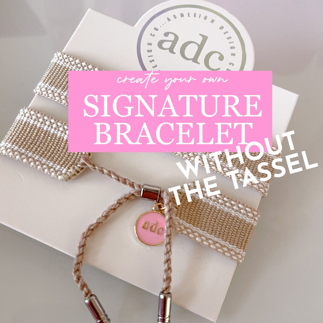 No Tassel CUSTOM Embroidered Bracelets Designer Friendship Bracelet ...