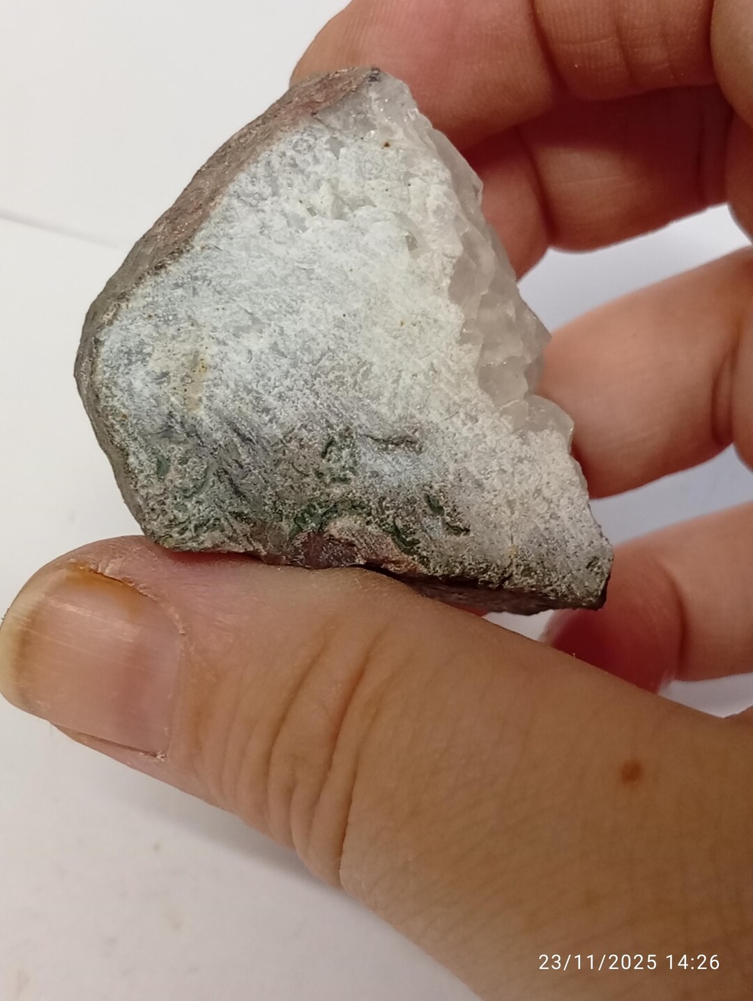 Geode Section - Scottish Crystal Specimen - Mossy Agate Skin With ...
