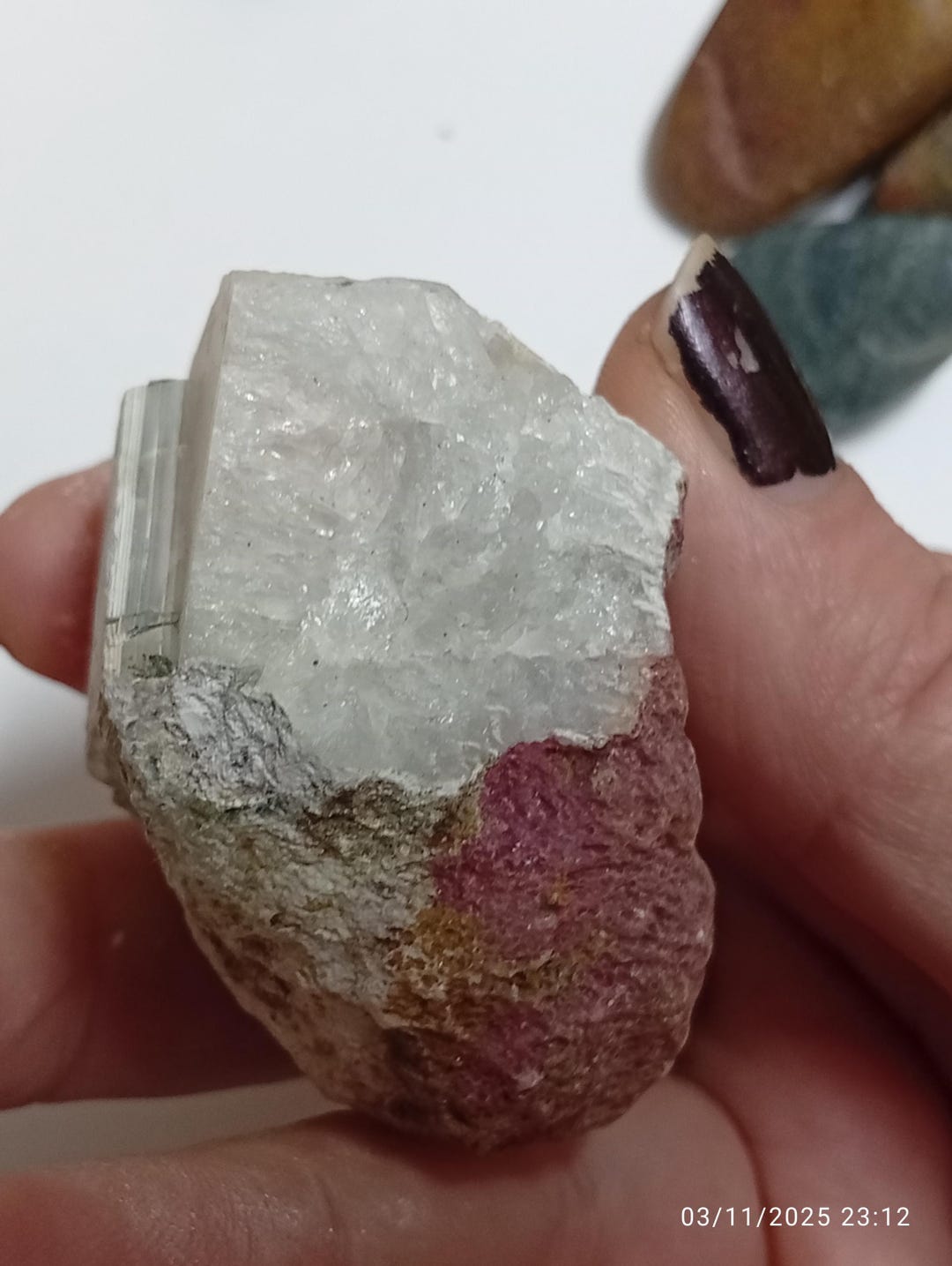 All Natural Quartz Nodule on Waterline Agate, Porcelain Chalcedony ...