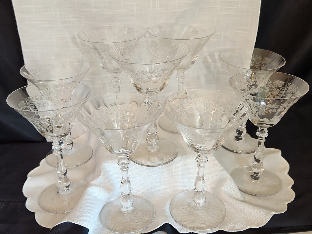 Vintage Bryce "fern" Pattern Glasses - Cocktail/wine/champ - 9 Tot 6 1/ ...