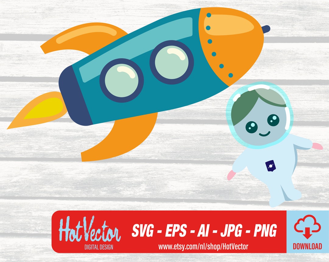 Cute Rocket Astronaut Digital Clipart, Kids Nursery Graphic for ...