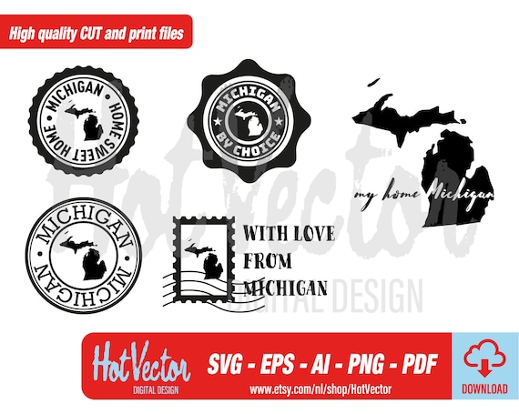 Michigan SVG Bundle DIGITAL DOWNLOAD Svg Png Ai Eps | Etsy