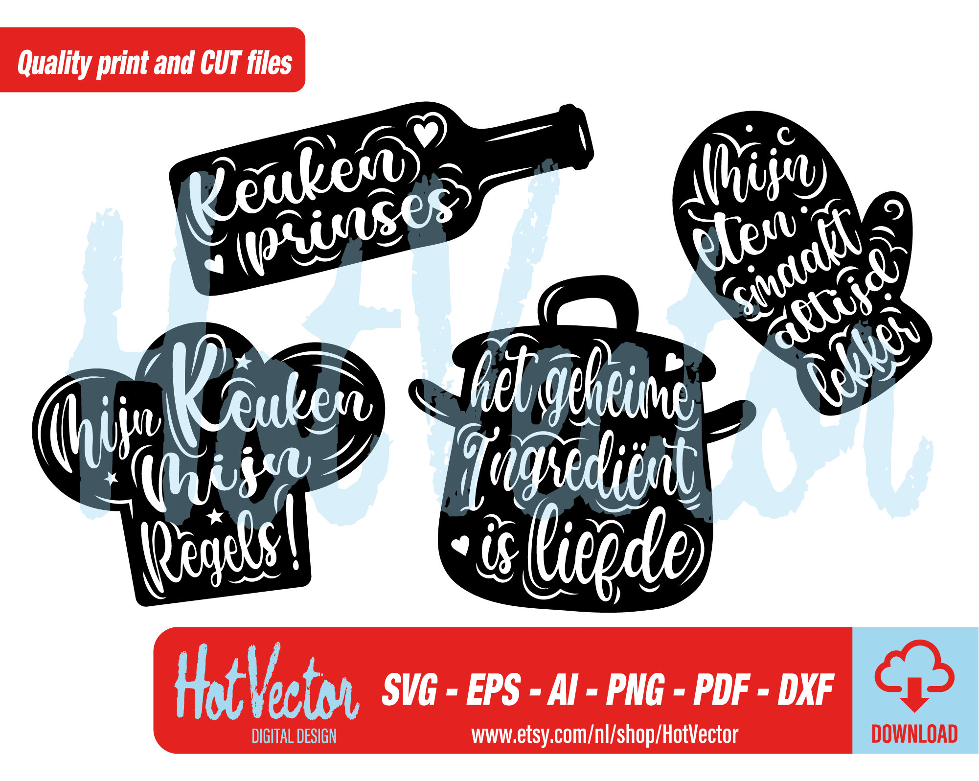 Dutch kitchen clipart plotter and print file for crafters | Etsy