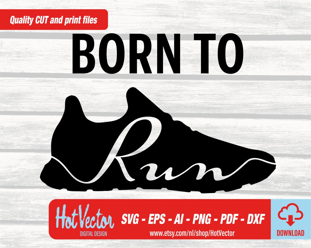 Born to Run Digital Runners Clipart, Sport Graphic for Personal and ...