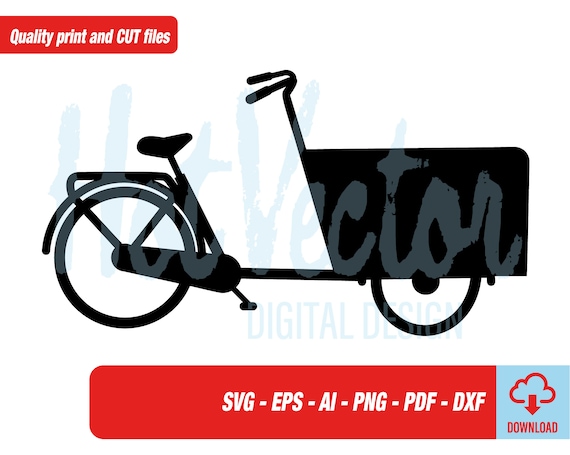 Cargo Bike Digital Clipart Svg Ai Eps Pdf Png Dxf Print - Etsy Canada