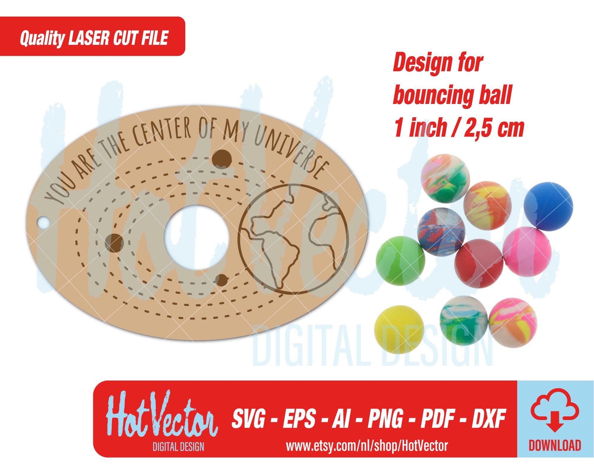 Universe Bouncing Ball Laser Cut File: Valentine's Craft (digital ...
