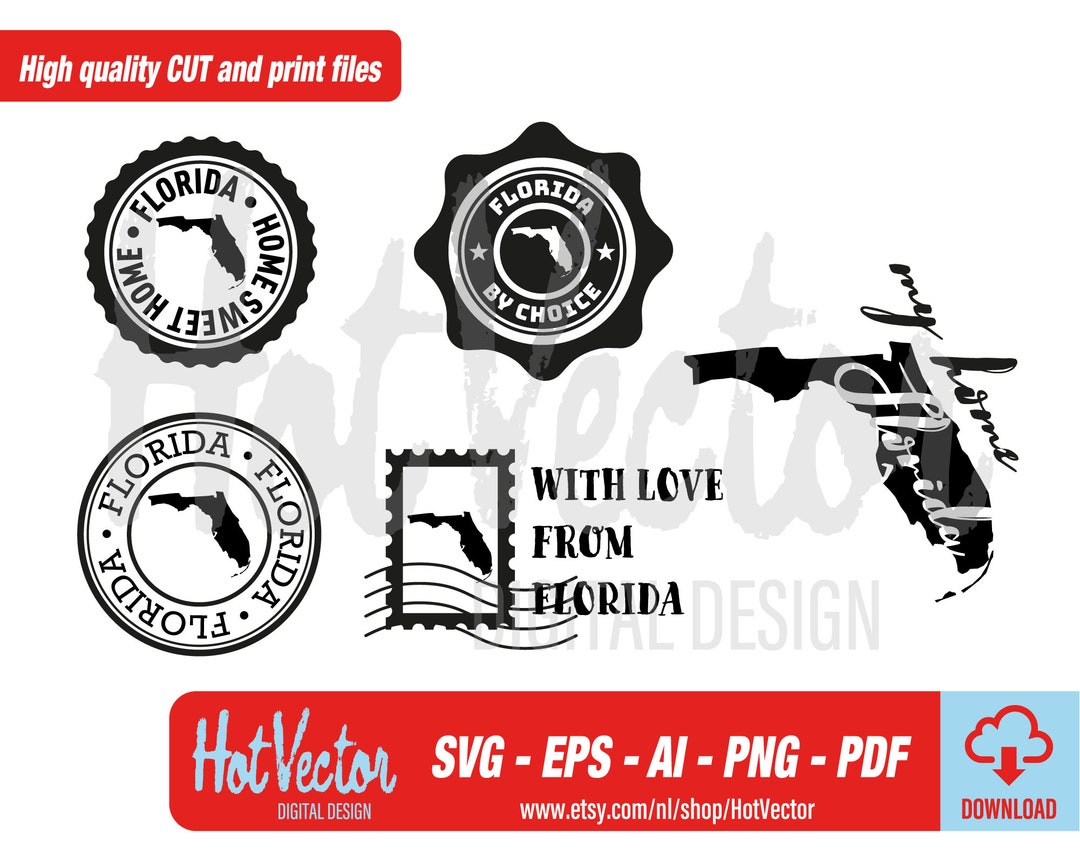 Florida SVG Bundle - DIGITAL DOWNLOAD - Svg, Png, Ai, Eps, Pdf - Free ...