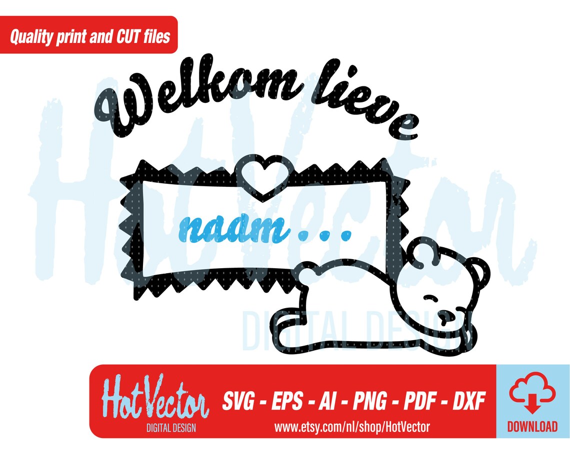 Welkom Lieve Geboorte Clipart Svg Eps Ai Dxf Pdf Png - Etsy UK