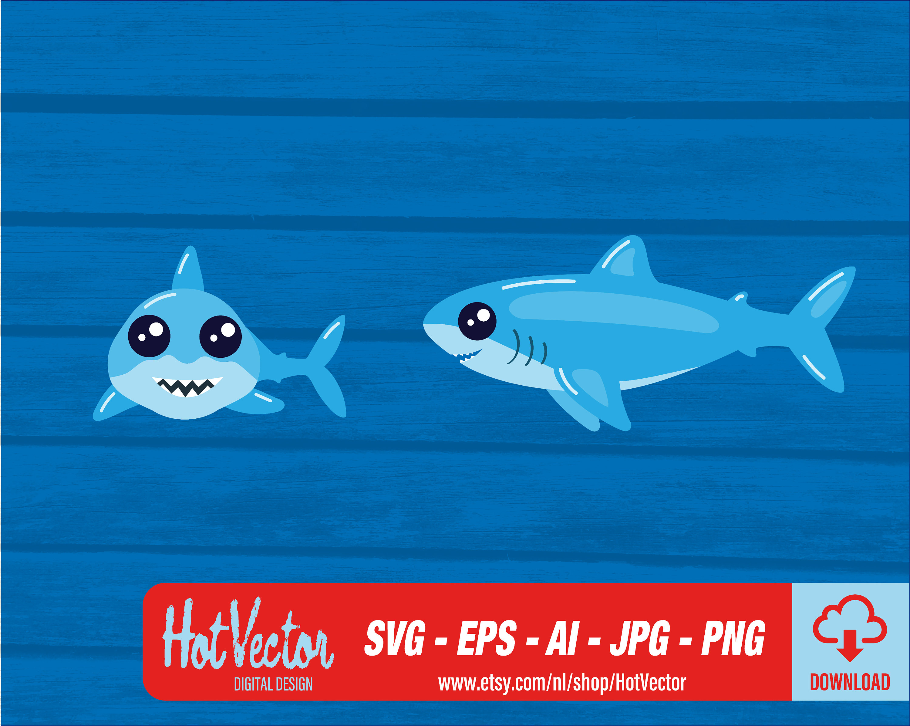 Baby Shark Family Clipart Set (digital Download) - Etsy