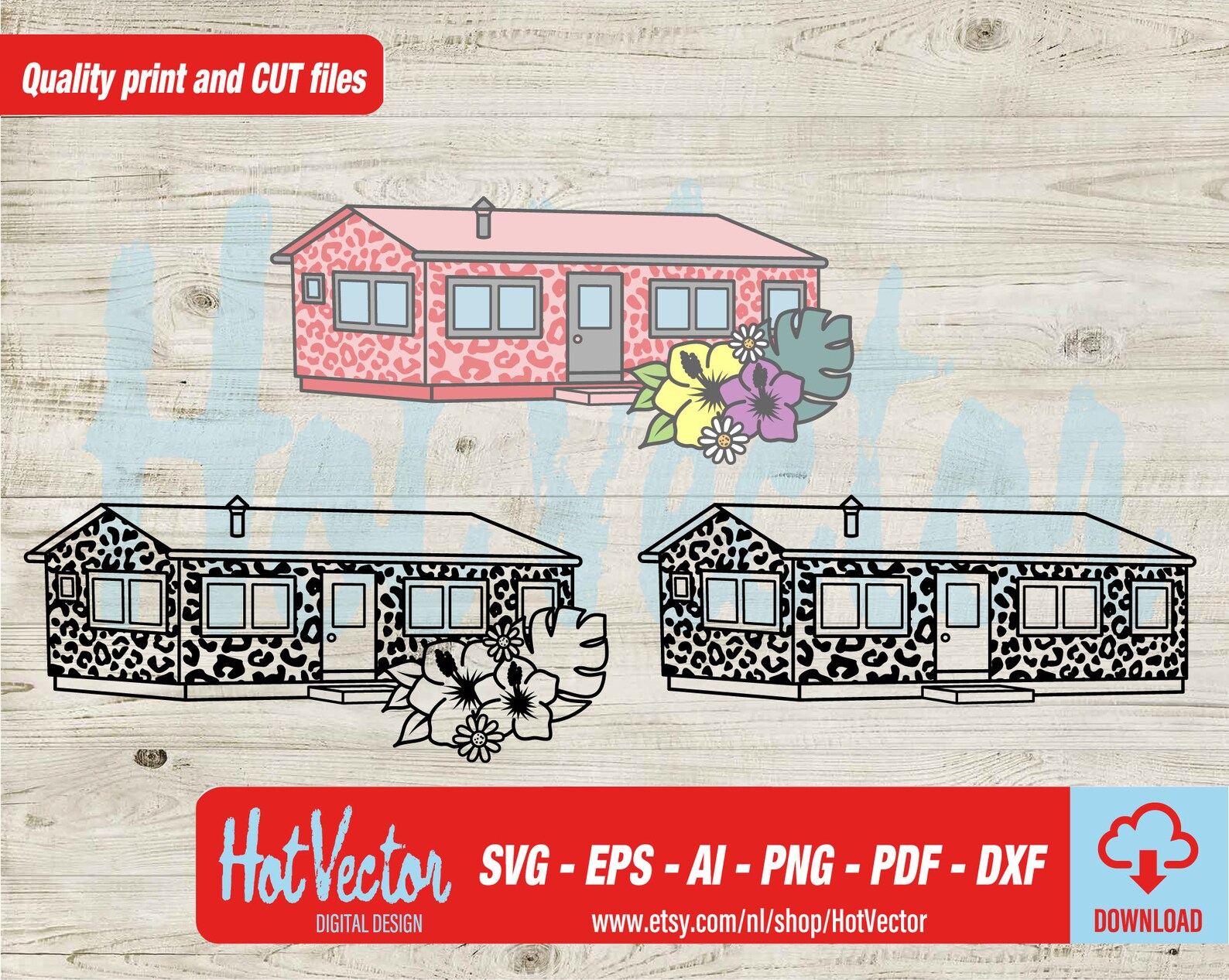 Mobile Home Digital Clipart Bundle, Plotter and Print File for Crafters ...